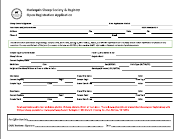 Registration Forms | Harlequin Sheep Society and Registry
